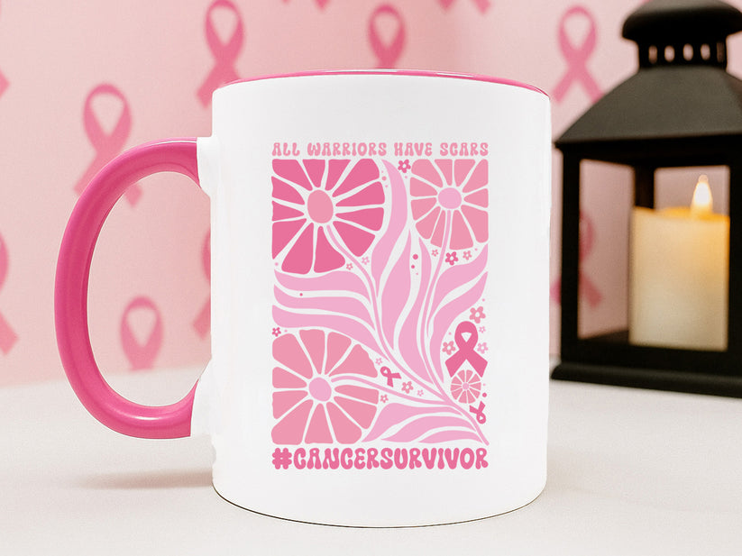 All Warriors Have Scars, Floral Breast Cancer SVG – Craft Lab SVG