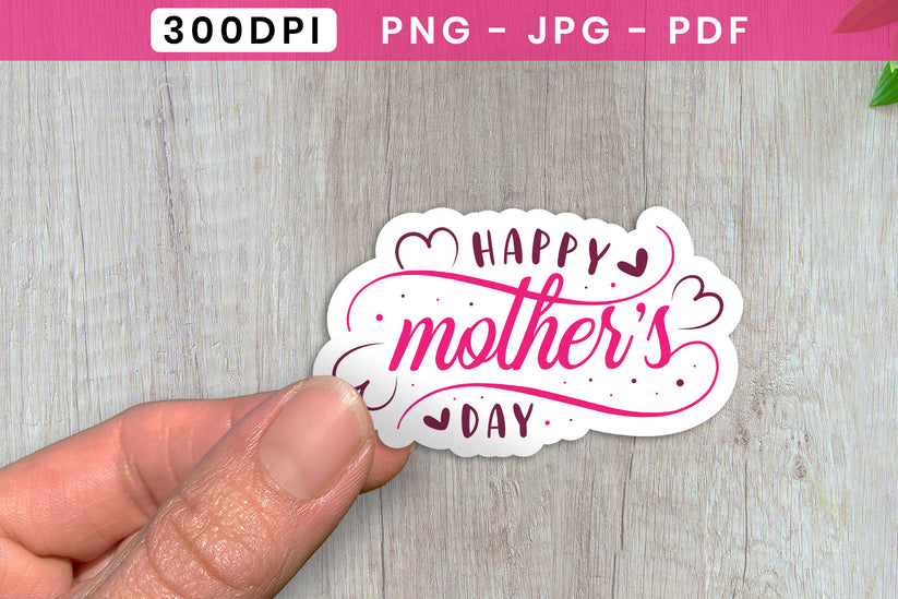 Happy Mother's Day Printable Sticker – Craft Lab SVG