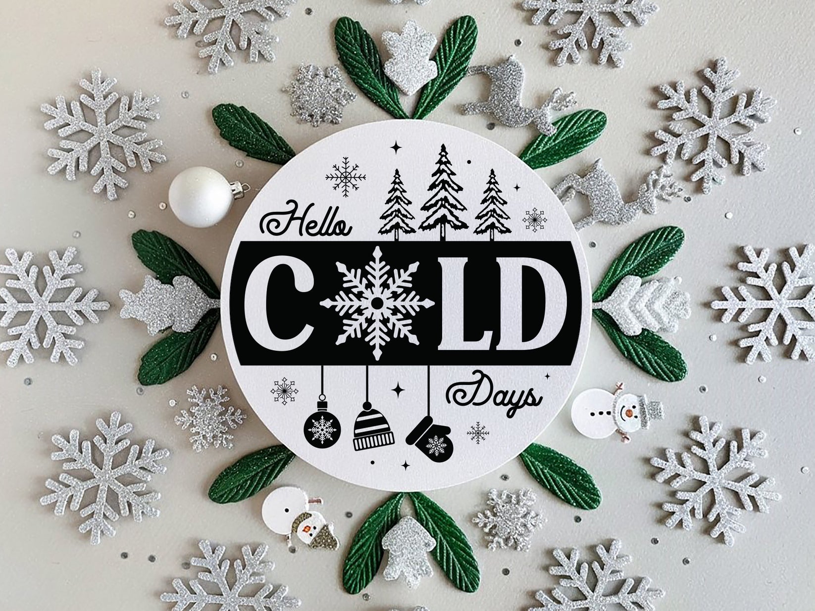 Hello Cold Days - Winter Sign SVG Cut File – Craft Lab SVG