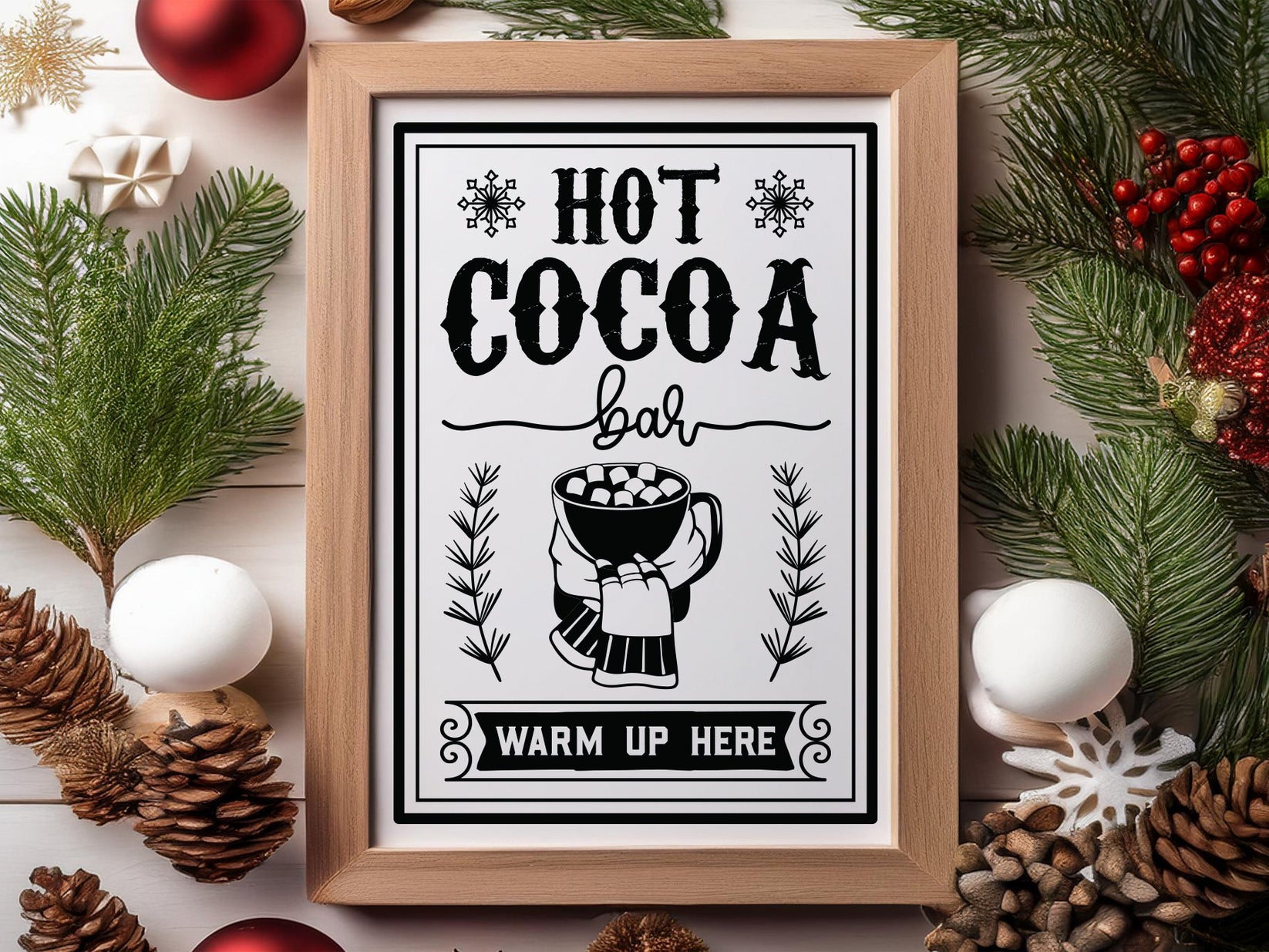 Hot Cocoa Bar Printable Sign SVG – Craft Lab SVG