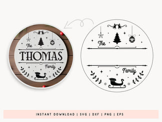 Personalized Family Name Christmas Sign SVG Design – Craft Lab SVG