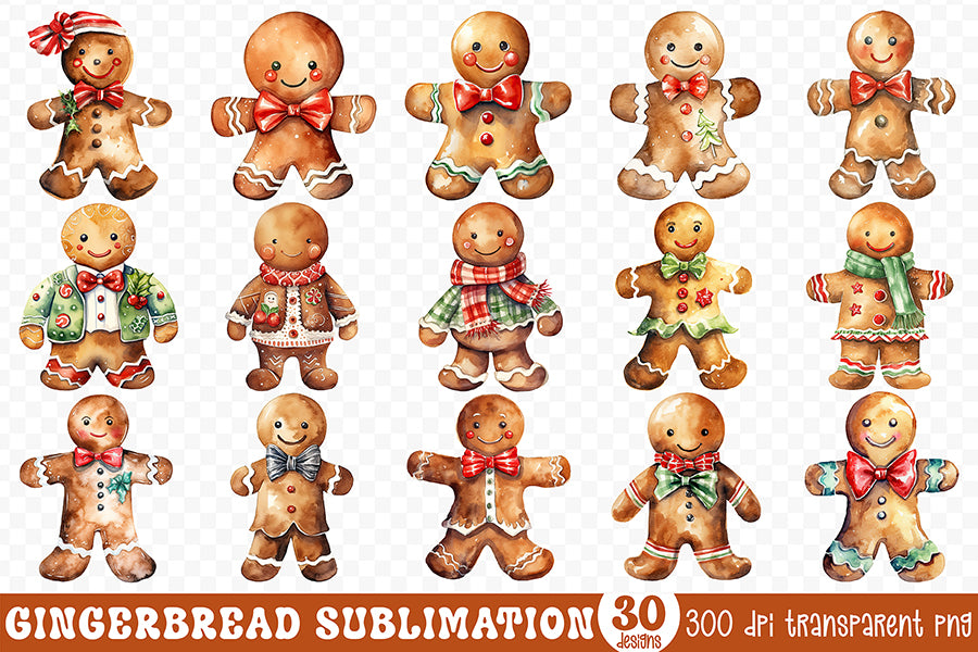 Gingerbread Sublimation Clipart Bundle – Craft Lab SVG