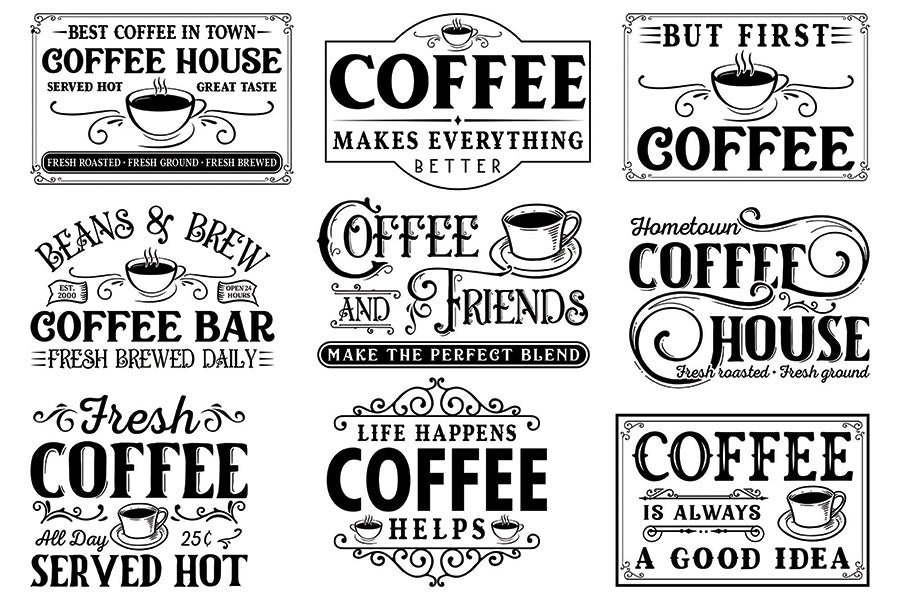 Vintage Coffee Sign SVG Bundle – Craft Lab SVG