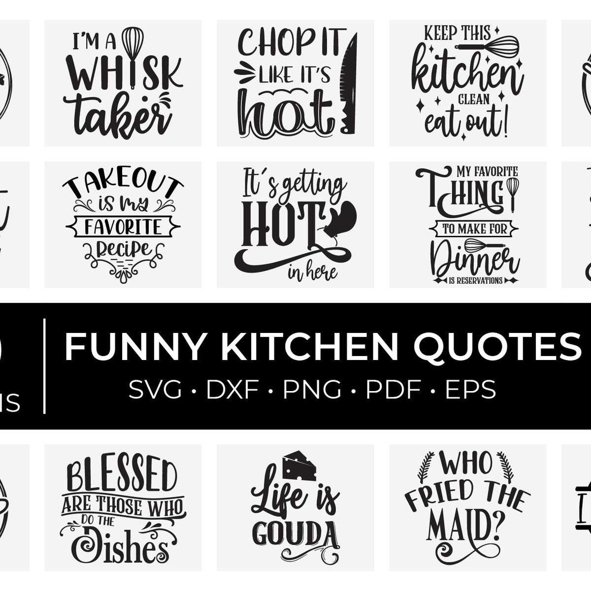 Funny Kitchen Sign SVG Bundle - 20 Quotes and Designs – Craft Lab SVG
